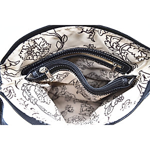 Colorful Dragonfly Western Style Spring Rhinestone Gem Studded Purse Leather Crossbody Handbag Women Single Shoulder Bag (Black)