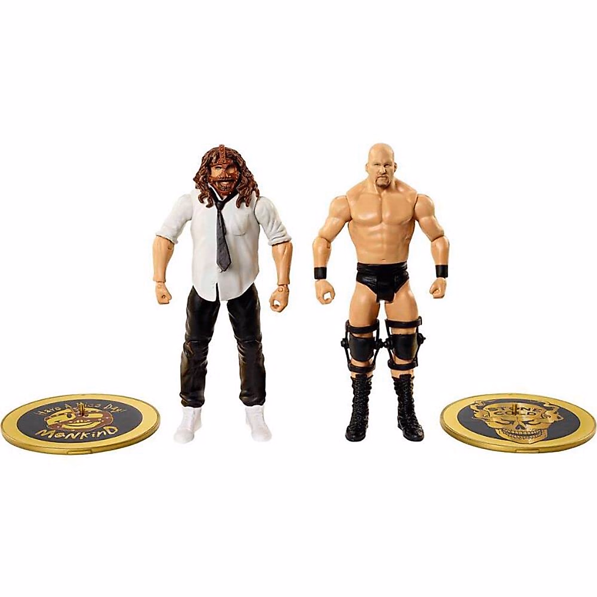 ​WWE MATTEL Stone Cold Steve Austin vs Mankind Championship Showdown 2 Pack 6 in Action Figures High Flyers Battle Pack for Ages 6 Years Old and Up​