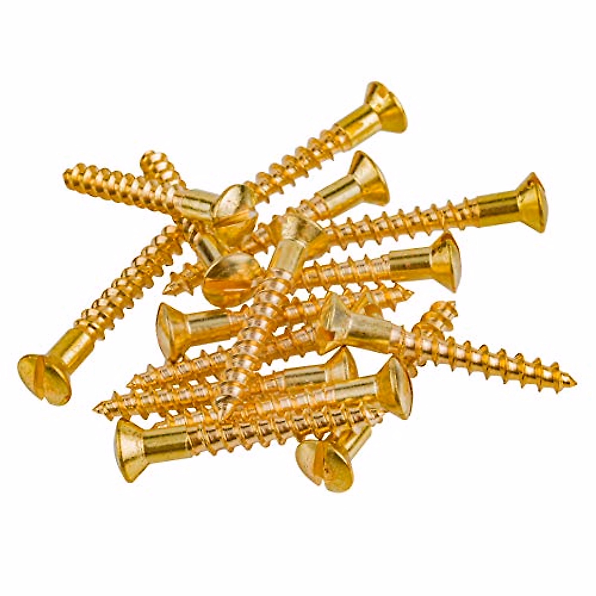 #8 x 1-1/4" Solid Brass Oval Countersunk Head Slot Drive Wood Screws | Pack of 25 | Self Tapping Screws for Wood Antique or Modern Furniture | SC-B8114O (25)