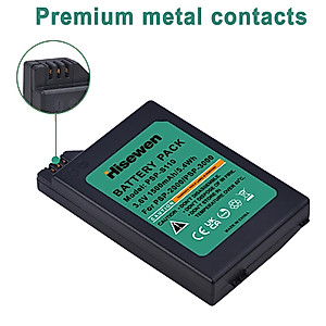 Hisewen 1500mAh 3.6V Lithium Ion Battery and LED USB Charger for Sony PSP 3000 / PSP Slim 2000 PSP-S110 Console, PSP-2001, PSP-3000, PSP-3001, PSP-3002, PSP-3004, PSP Slim Console