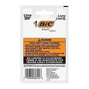 BIC Classic Lighter, Assorted Colors, 15 Lighters