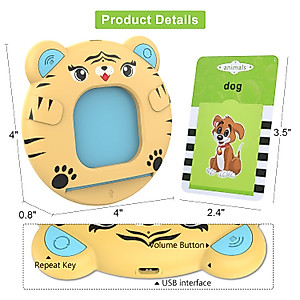 Talking Flash Cards Learning Toys for 2 3 4 5 6 Year Old Kids Toddler Flash Cards, Educational Toddlers Toys Reading Machine with 224 Words, Preschool Montessori Toys and Birthday Gift for Kids