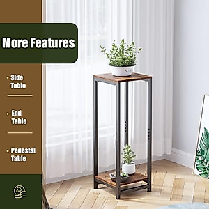 VonDream Tall Plant Stands Indoor, 2 Tier Pedestal Stand, Corner Plant Stands for Indoor Plants Multiple, Small Side Table for Indoor Plants, Tall Plant Table