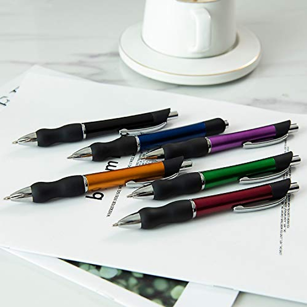 MiSiBao Retractable Ballpoint Pens Black Ink 1mm Medium Point Work Pen Smooth Writing for Men Women Office Business(6 count+3 refills)