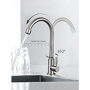 Cold Water Only Faucet SUS304 Stainless Steel Faucet for Kitchen Sink