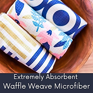 Desert Aqua || 3 Pack|| Kitchen Towels || Dish Towels || Tea Towels || Highly Absorbent || Hanging Loop || Dish Cloths || Modern || Designer Prints (Multi Floral)