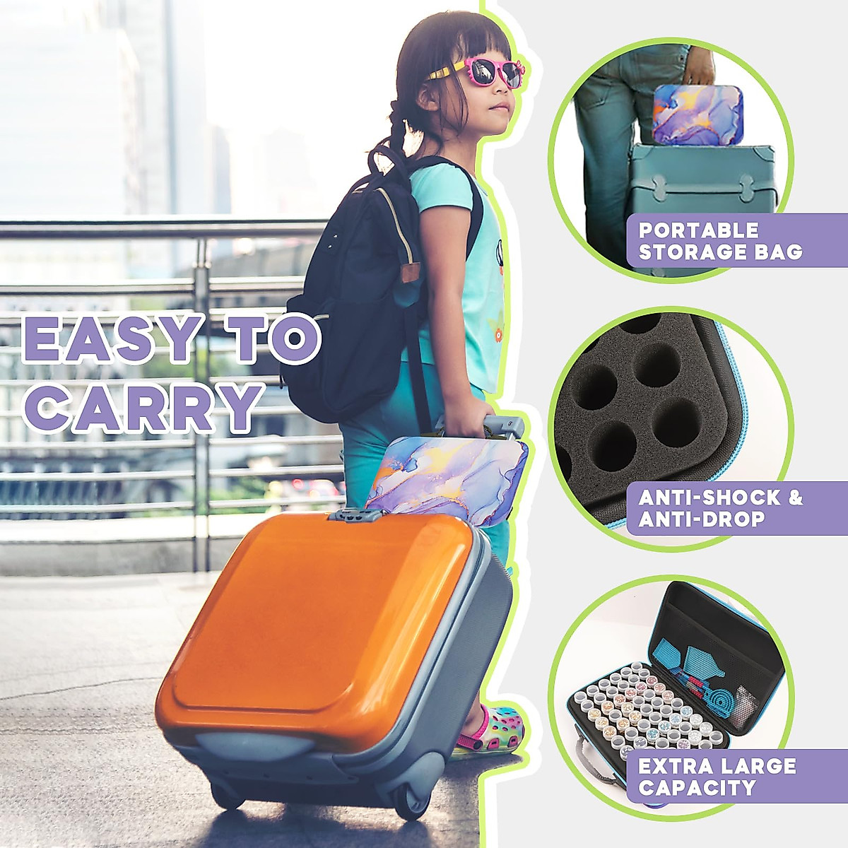 TAVOLOZZA Diamond Painting Storage Containers 60 Slots Diamond Painting Accessories and Tools Diamond Art Storage Bead Storage Containers Diamond Painting Case and Storage Box