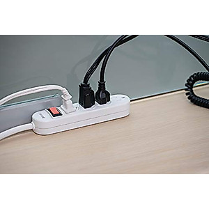 Woods 41299 Power Strip With Overload Safety Feature, 4 Outlets, 1.5 Foot, White