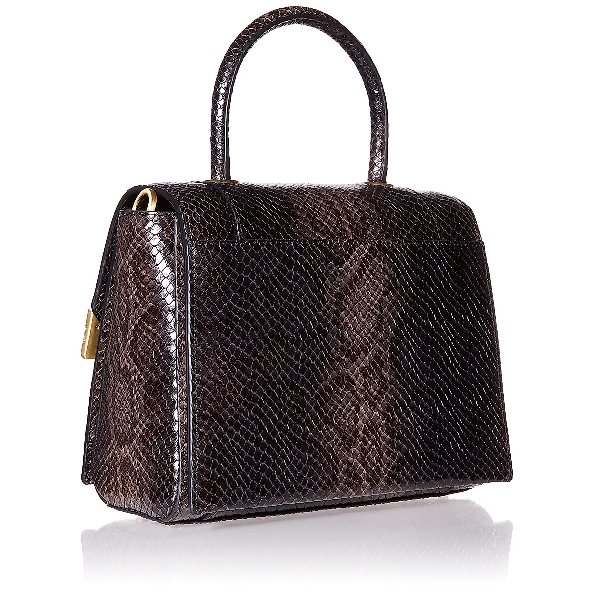 Calvin Klein Fern Top Handle Crossbody, Black Python