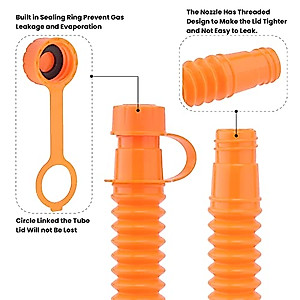 Gas Can Spout Replacement, Gas Can Nozzle Kit with Screw Collar Caps, Gasket Stopper,and 2 Kinds Gas Can Vent Cap for Most Style Gas Can, Highly Fitted, Smoothly Flow (4 Kit)
