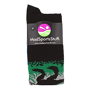 MadSportsStuff Wild T-Rex Dinosaur Socks over the calf (Dark Royal, Small)