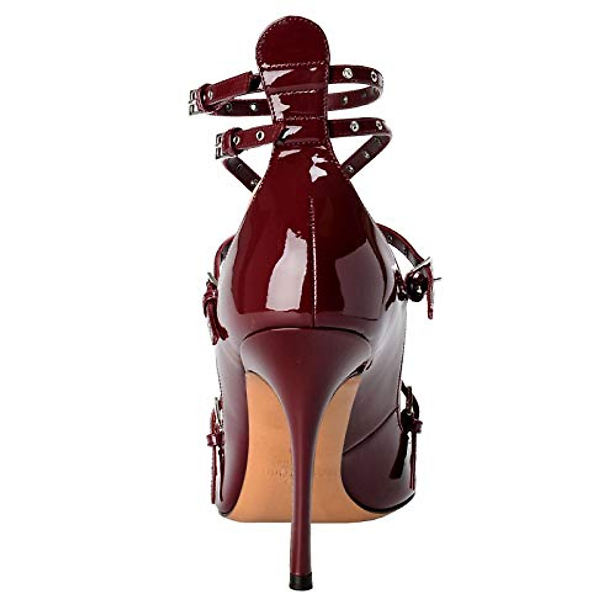 Valentino Women's Patent Leather Two Tones Ankle Strap High Heels Shoes Sz US 9 IT 40 Multi-Color