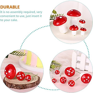 jarbins 30 Pack Mushroom Cake Decorations Red Mini Mushroom Toothpicks Foam Cupcake Toppers Mushroom Cake Picks for Birthday Baby Shower Party Micro Landscape Decor