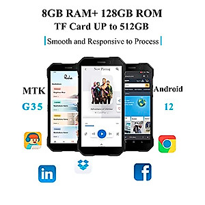 DOOGEE S61 PRO Rugged Smartphone (2022) - 20MP Night Vision Unlocked Android Phones - 8GB+128GB - Android 12 - IP68 Waterproof Rugged Phone Outdoor- 5180mAh Battery - 6.0" IPS HD- Dual SIM 4G - NFC