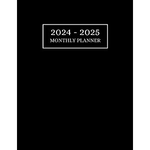 2024-2025 Monthly Planner: A Large Minimalist Two Year Planner with Black Cover: (January 2024 to December 2025)