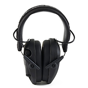 Walker's Razor Slim Shooter Electronic Hunting Folding Hearing Protection Earmuffs with 23dB NRR and Sound Amplification, Black Punisher, 2 Pack