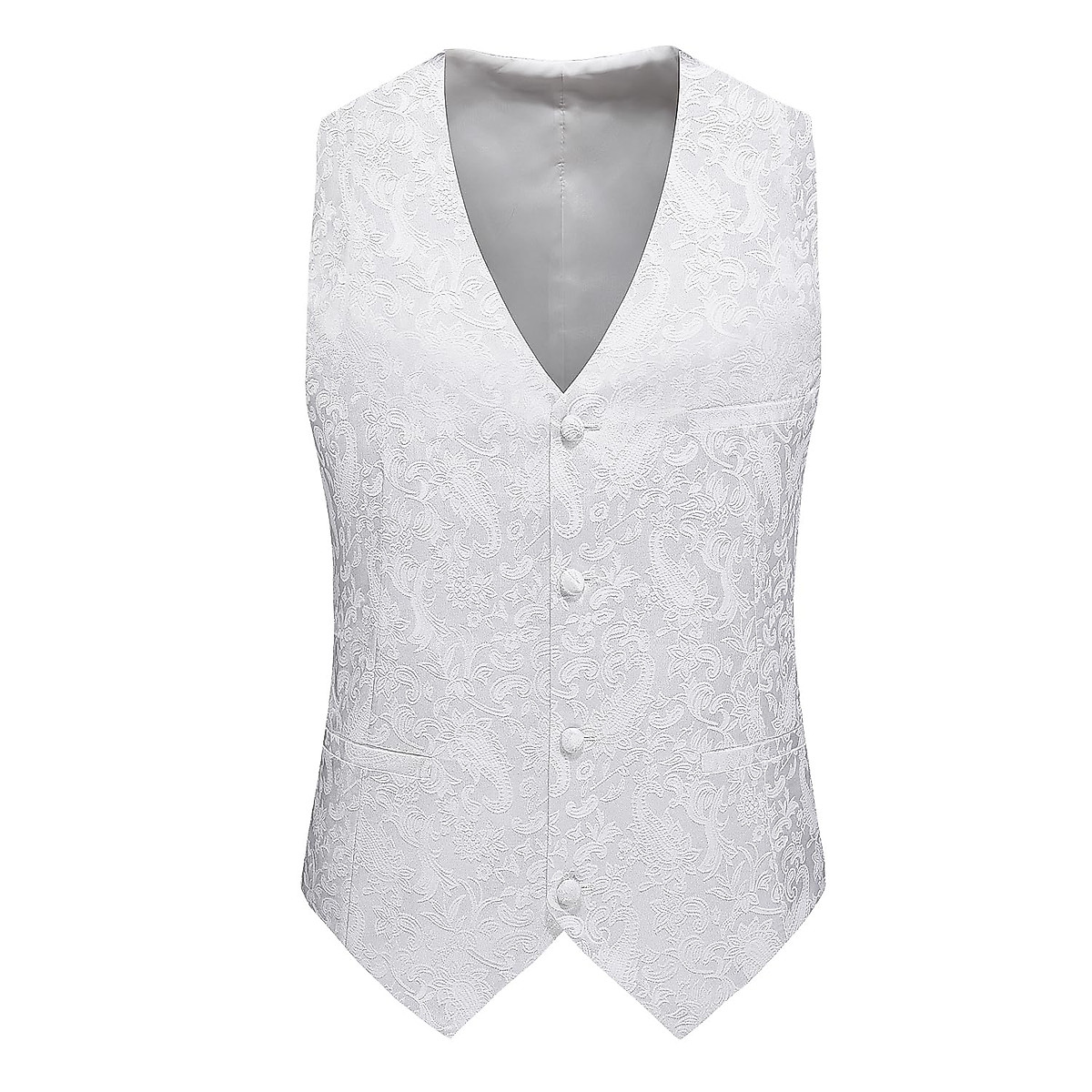 Mens Suit 3 Piece Floral Tux Double Breasted Blazer Vest Pants Set US Size 32 White