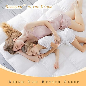 WhatsBedding 4.5 Inch Memory Foam Mattress Topper Full Size, 100% Cotton Cover, Anti-Slip Bottom, 4 Anchor Elastic Bands, 75x39x4.5 Inch