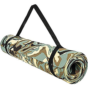 Victor Fitness Green Camouflage Eco-Friendly Yoga Mat - Premium TPE Material, Non-Slip Texture, Lightweight & Durable - Ideal for Hot Yoga, Pilates, and Bikram - Includes Carrying Strap