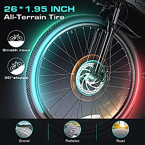 Vivi Electric Bike for Adults 26" Ebike, 500W Folding Electric Bike, 20MPH Adult Electric Bicycles with Removable 48V Battery, Up to 50Miles Range, Cruise Control, Dual Shock Absorber, UL 2849