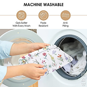 YIYEA Floral Fitted Sheet with Pillowcase, Premium 1800 Thread Count Brushed Microfiber Fitted Sheet Full, 16" Deep Pocket Fitted Bottom Sheet, Ultra Soft, and Fade Resistant (Full,)