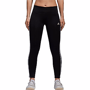 adidas Womens Training Designed 2 Move 3 Stripe Long Legging, Black/White, Medium