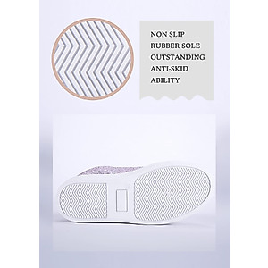 Pescool Girls Glitter Shoes-Lace up Sparkle Tennis Shoes-Hip Hop Dance Shoes-Girls School Shoes-Metallic Shoes for Girls (Pink,2)