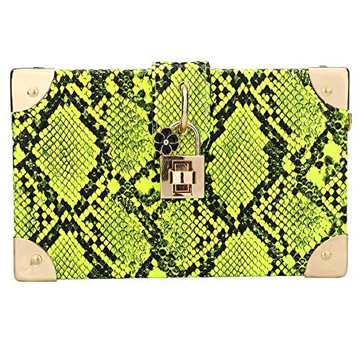 Manyysi Snakeskin Handbag Ladies Party Prom Evening Box Clutch Crossbody Shoulder Chain Bag