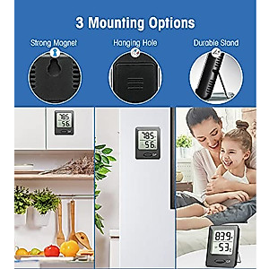 Indoor Hygrometer Thermometer, Room Thermometer with Large LCD Display, Temperature Humidity Sensor with Comfort Indicator, Humidity Monitor for Home Office