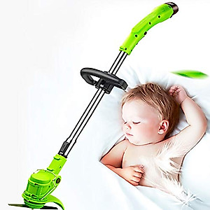 Cordless Grass Brush Cutter,String Trimmer,Weed Eater with 3 Kinds Blade Head Lightweight 12V,4.0ah Lithium Battery Powered and Charger,Cutting Diameter 15cm