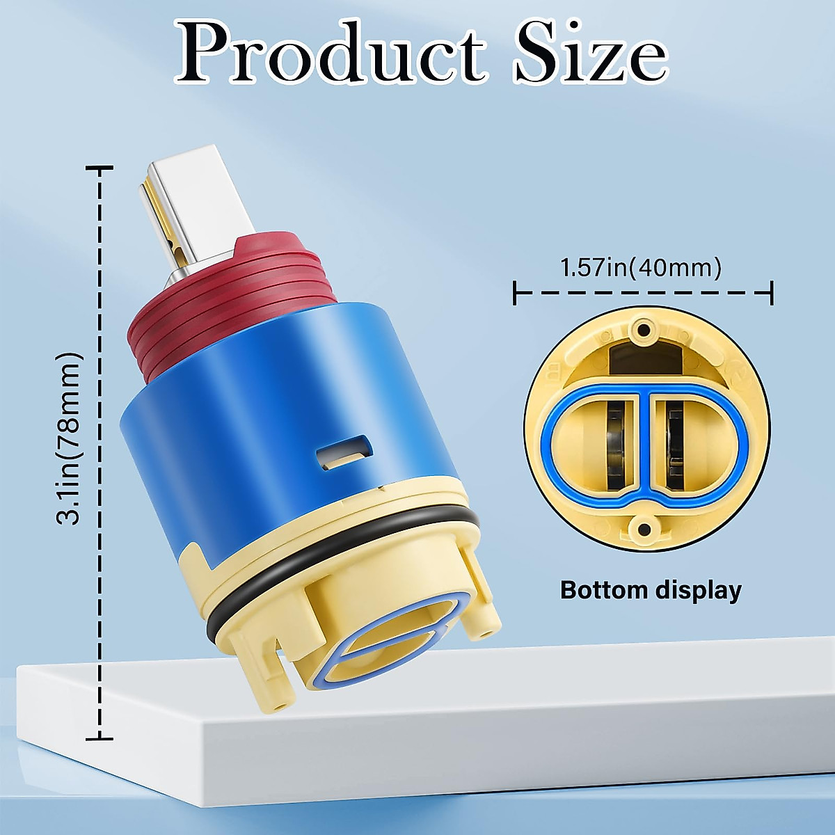 Vayolli RK7300-CART-3P Pressure Balancing Cartridge Replacement,RK7300-CART-3P Shower Cartridge Compatible with Z-7300,Z-7301,Z-7302 Series Single Handle Faucets Tub and Shower Valve (1)