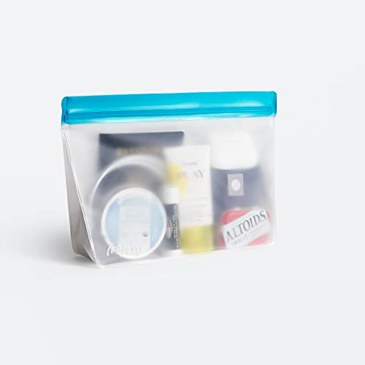 rezip 3-Piece Stand-Up Reusable Bag Bundle | BPA-Free, Food Grade, Leakproof, Freezer and Dishwasher Safe | Quart (1), 2-Cup (1), Snack (1) | Aqua