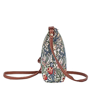 Signare Tapestry Small Crossbody Bag Sling Bag for Women with William Morris Golden Lily Design (SLING-GLILY)