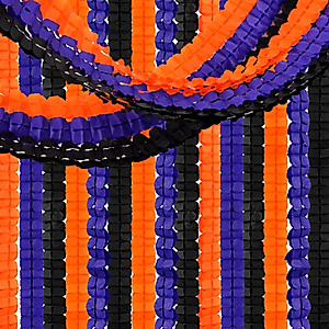 Black-Orange Purple Halloween Party-Decorations Streamers-Garland - 12pcs 4-Leaf Clover Paper Streamer,Graduation Wedding Birthday Bachelorette Baby Bridal Shower Banners Decor Ouruola