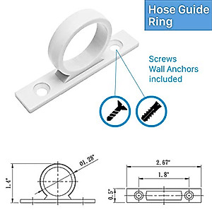 RV Shower Head with Hose and On Off Switch (Trickle), Water Saving and High Pressure Shower Head with Hose Guide Ring and Shower Holder for RV, Camper, Van, Travel Trailer, Motorhome and Boat, White