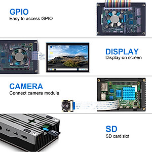 Miuzei Case for Raspberry Pi 4, Raspberry Pi 4b Case with Fan 35mm, with 5V 3A Power Supply, 4 pcs Heatsinks for Raspberry Pi 4 Model B 8gb / 4gb / 2gb