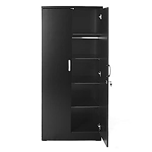 Better Home Products Harmony Wood Two Door Armoire Wardrobe Cabinet in Black