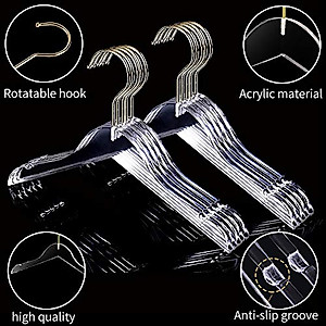 10 Pack Clear Acrylic Children's Hangers Kids Hanger Baby Toddler Infant-Hangers Clear Premium Hangers for Kids Clothes Closet (Clear)