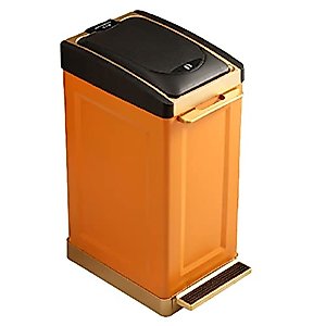 Trash Bin Trash Can Wastebasket Kitchen Trash Can, Pedal Bin with Lid, Garbage Can Trash Bin Stainless Steel Step Bin, Plastic Inner Bucket, Soft Closure Garbage Can Waste Bin (Color : OneColor, Siz