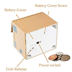 Kids Piggy Bank, Cat Kitty Stealing Coin Piggy Bank Bank Funny Toys and Gifts for Boys and Girls 3+ Years Old