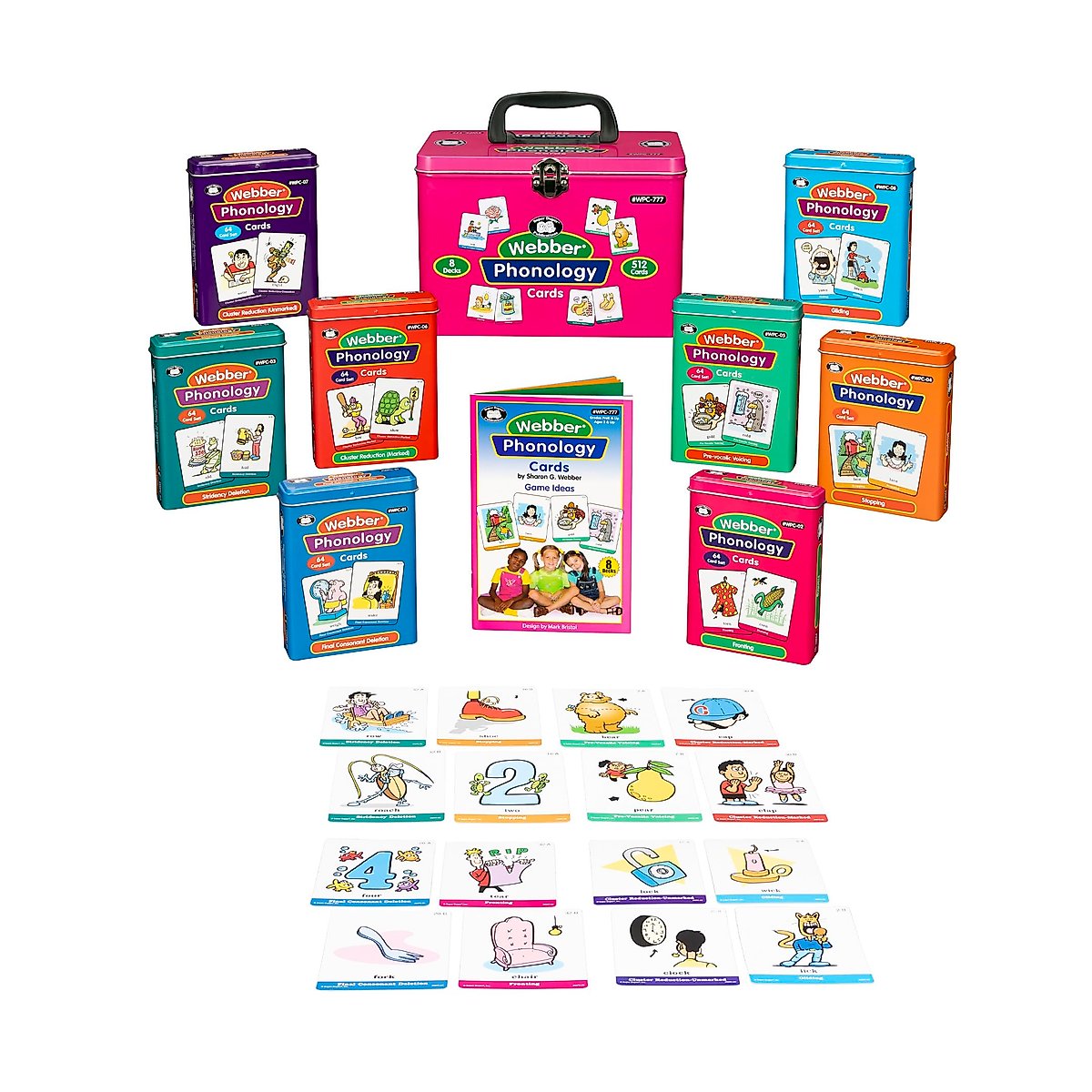 Super Duper Publications | Webber® Illustrated Phonology Eight Fun Decks Bundle | Communication and Language Processing Skills Flash Cards | Educational Learning Resource for Children