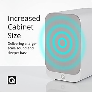 Q Acoustics 3020i Bookshelf Speakers Pair Arctic White - 2-way Reflex Enclosure Type, 5" Bass Driver, 0.9" Tweeter - Stereo Speakers/Passive Speakers for Home Theater Sound System