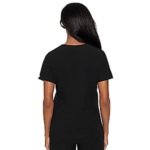 Med Couture Women's Maternity V-Neck Scrub Top, Black, Medium