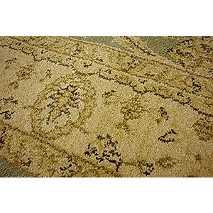 Unique Loom Edinburgh Collection Classic Oriental Traditional French Floral Country Inspired Design Area Rug, 5' 1" x 8' Rectangle, Light Green/Cream