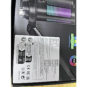 NJSJ USB Gaming Microphone for PC, Condenser Mic with Boom Arm for PS4/ PS5/ Mac/Phone with Touch Mute, RGB Lighting,Gain knob & Monitoring Jack for Streaming,Podcasting,YouTube