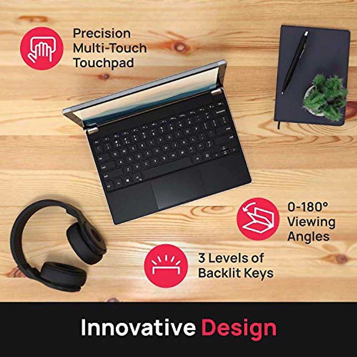 Brydge Microsoft Surface 12.3 Pro+ Bluetooth Keyboard with Trackpad (Silver)