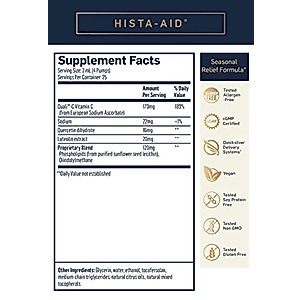 Quicksilver Scientific Nanoemulsified Hista-Aid - Flavonoids to Help Maintain Healthy Histamine Levels - Liposomal Vitamin C, DIM, Luteolin & Quercetin Liquid (50ml)