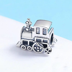 ABAOLA Train Charm 925 Sterling Silver Travel Charm Thread Beads fit for Women Charms Bracelets (train charm)