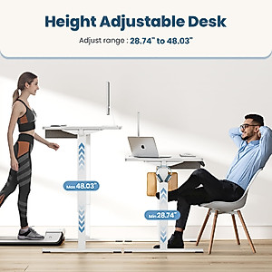 DUMOS 63 x 24 Inches Electric Height with Storage, Ergonomic Adjustable Memory Preset, Computer Stand Up Desk Suitable for Home Office, White, 63'' x 24''-Drawer
