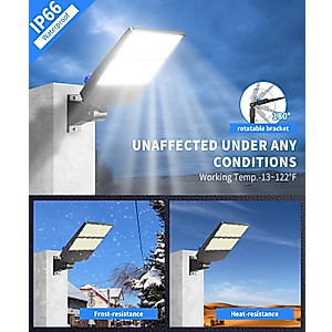 Dimgogo LED Parking Lot Light - 300W Street Lights Dusk to Dawn Outdoor Lighting Commercial with Photocell, 6500K LED Flood Light Outdoor Waterproof with Arm Mount
